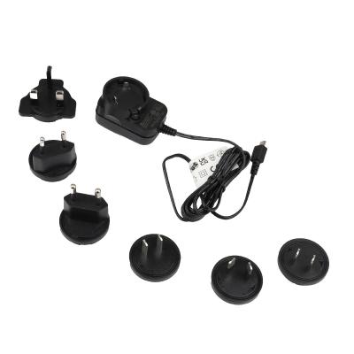 China 5v Dc Power Adapter Interchangeable Plug Power Adapter Under IEC61558 Approval for sale
