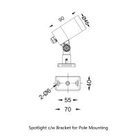 China 2W 3W 4W 6W Outdoor LED Spotlight with bracket and Screws Fixed for Pole Mounting for sale