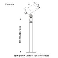 China 2W 3W 4W 6W Outdoor LED Spotlight with Extended Pole for Wall / Ceiling/ Ground Surface Mouting for sale