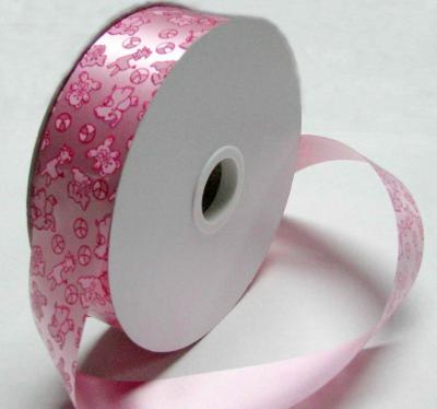 China Personalised 32mm x 90y Printed Red Ribbon Roll / reel for Gift , Balloon for sale