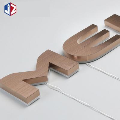 China AC 100V-240V Backlit Stainless Steel Letters 3D Illuminated Signage for sale
