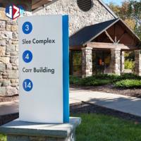 China Painted Stainless Steel Directional Wayfinding Signs DC12V Illuminated Outdoor Signs for sale