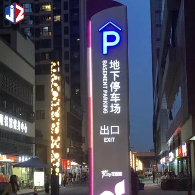 China Custom Parking Pylon Sign Boards Stainless Steel Free Standing for sale