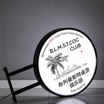 China Outdoor Advertising Hanging Lightbox Sign Acrylic Fabric Round LED Luminous for sale