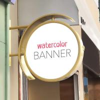 China Customize Round Hanging Lightbox Sign Outdoor 3D Acrylic Light Box Signage for sale