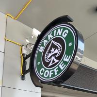 China Shop Decoration Hanging Lightbox Sign Wall Mounted LED Round Advertising for sale