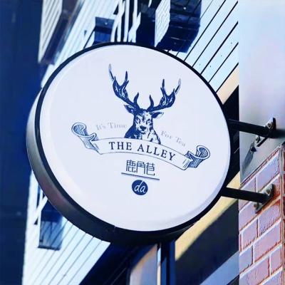 China Customized Hanging Lightbox Sign Round 50cm-120cm Outdoor Double Sided for sale