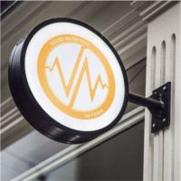 China Double Sided 3D Lightbox Signage Illuminated Round Shape Acrylic Face for sale
