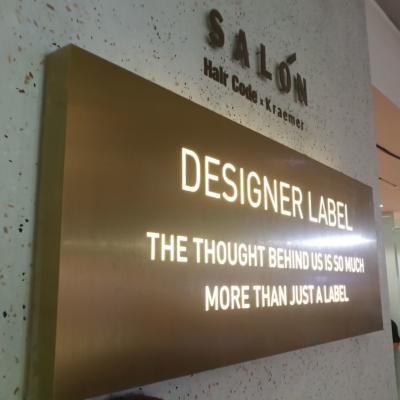 China Storefront Wall Mounted Outdoor LED Light Box Hollow Out Stainless Steel Brushed for sale