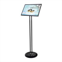 China Aluminium Alloy Poster Display Stand 300x430mm Adjustable Panel Double Pole for sale