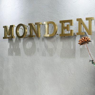 China OEM Gold 3D Metal Letters Titanium Plating Easy Installation for sale