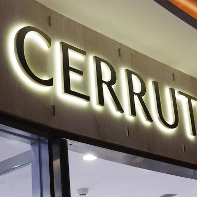 China Customized Acrylic Paint Backlit LED Letters Halo Illuminated Signs for sale