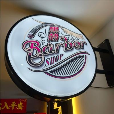 China Illuminated Hanging Lightbox Sign Safety Low Voltage Double Sided Content for sale