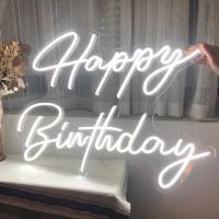 China Happy Birthday Neon LED Sign Board 900x403mm 50000 Hours Working Lifetime for sale