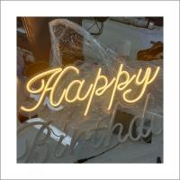 China Happy Birthday Neon Letter Signs Acrylic Srecw Installation for sale