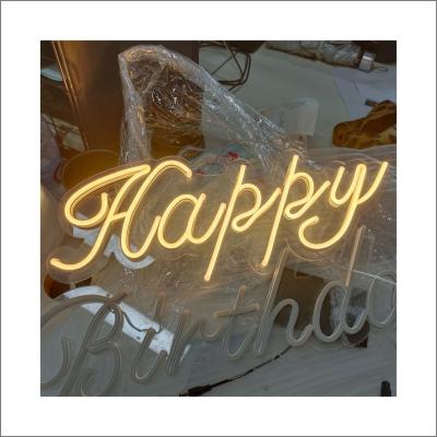 China Happy Birthday Neon Letter Signs Acrylic Srecw Installation for sale