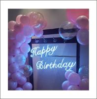 China Acrylic Wall Mounted Neon Light Happy Birthday Sign Low Consumption for sale
