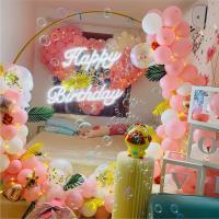 China 220V Neon Happy Birthday Light LED Neon Sign With Clear Acrylic Backer for sale