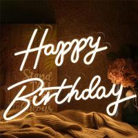 China Low Consumption Neon Letter Signs Free Design Happy Birthday for sale
