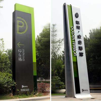 China OEM ODM Outdoor Pylon Signage Double Side Lighting Eye Catching Sign for sale