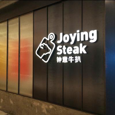 China Customized DC12V 3D Illuminated Signs Stainless Steel LED Store Sign for sale