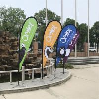 China Fiberglass Outdoor Banner Flags 2.8m Digital Printing Feather shape For Beach for sale