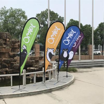 China Fiberglass Outdoor Banner Flags 2.8m Digital Printing Feather shape For Beach for sale