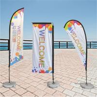 China Fiberglass Outdoor Banner Flags 2.8m Digital Printing Feather shape For Beach for sale