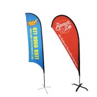 China Fiberglass Outdoor Banner Flags 2.8m Digital Printing Feather shape For Beach for sale