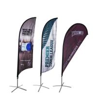 China 80x410cm Teardrop Custom Promotional Flags Dye Sublimation Printed for sale