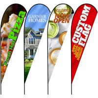China UV Printing Promotional Feather Flags Polyester Fabric Flag Pole Advertising Banners for sale