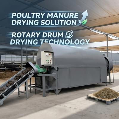 China Animal Feed Pellet Mini Rotary Drum Dryer Multifunctional Powder Poultry Manure Dryer for sale