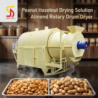 China Peanut Hazelnut Nut Almond Small Rotary Drum Dryer Sawdust Sand Stainless Steel Drum Dryer for sale