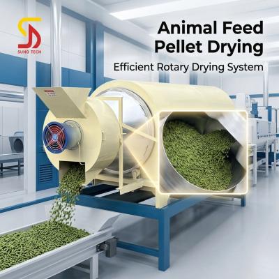 China Industrial Electric Drum Dryer Salt Residue Wood Chip Animal Feed Pellet Rotary Dryer for sale