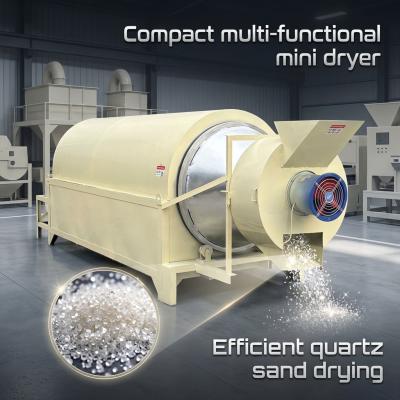 China Small Sized Multi Functional Mini Rotary Dryer Equipment Quartz Sand Kaolin Rotary Dryer for sale
