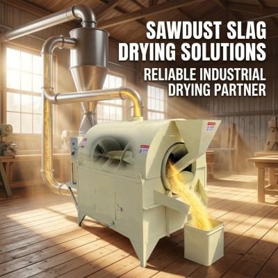 China Industrial Silica Sand Sawdust Slag Small Rotary Dryer Compost Rotary Dryer for sale