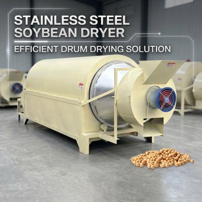 China Stainless Steel Soybean Small Drum Dryer Large Capacity Grain Drum Dryer for sale