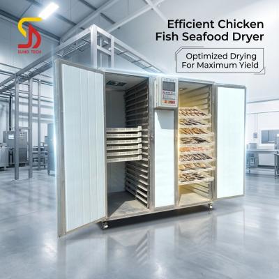China New Industrial Food Drying Oven Chicken Fish And Seafood Tray Drying Oven Machine 620kg/H for sale