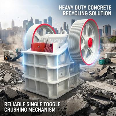 China Construction Waste Diesel Jaw Crusher Mining Single Toggle Jaw Crusher For Concrete 250r/M for sale