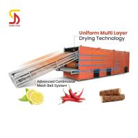 China Single Layer and Multi Layer Continuous Mesh Belt Dryer for Energy Saving Hot Air Drying of Chili Blocks and Potato Chips for sale