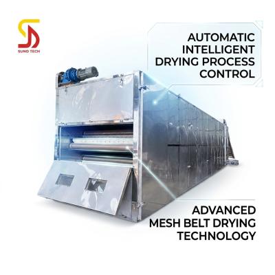 China Automatic Multifunctional Mesh Belt Dryer for High Safety Level Drying of Biomass Residues for sale