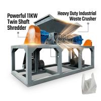 China Bag Bottle Barrel Card Plastic Waste Shredder Machine 11KW Twin Shaft for sale