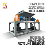 China 55kw 42CRMO W5SICR 500mm Blades Double Shaft Shredder Machine  8-10t/H for sale