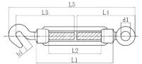 China Forged Galvanized DIN1480 Close Body Turnbuckle For Marine Rigging Hardware for sale