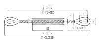 China Rigging Hardware 'S Turnbuckles US Type Double Eye Stainless Steel for sale