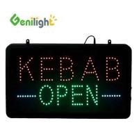 China Power Certificate ABS Open-Mold BURGERS KEBABS LED Sign for Customized Size and Color for sale