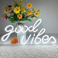 China Power Consumption 0 Good Vibes Neon Sign LED Neon Lights for Bedroom 16.1 x 8.3 inch for sale