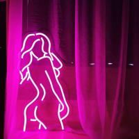 China Customized Lady Neon Sign with Acrylic Backing Pink Silicone LEDs Life span 50000 Hours for sale