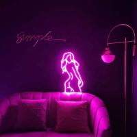 China Customized Lady Neon Sign with Acrylic Backing Pink Silicone LEDs Life span 50000 Hours for sale