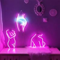 China Customized Lady Neon Sign with Acrylic Backing Pink Silicone LEDs Life span 50000 Hours for sale